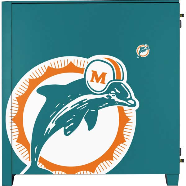 Miami Dolphins Retro Logo Corsair 4000D Tempered Glass Mid-Tower ATX ...