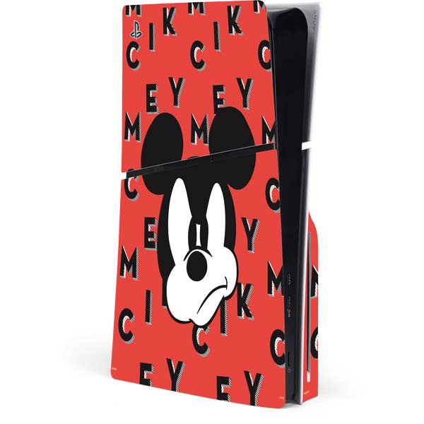Disney Mickey Mouse Grumpy Face Skin for PS5 Slim Disk Console - Skinit