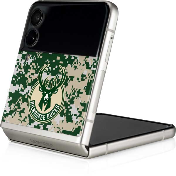 Galaxy Z Flip4 5G Milwaukee Bucks Camo Digi Skin | Skinit