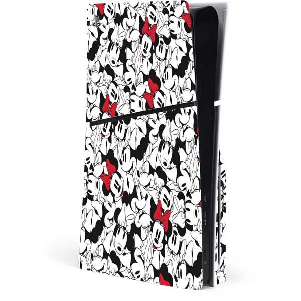 Disney Minnie Mouse Red Color Pop Face Pattern Skin for PS5 Slim Disk ...
