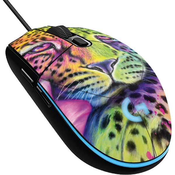Neon Rainbow Cheetah with Rose by Sheena Pike G203 Prodigy RGB Wired G ...