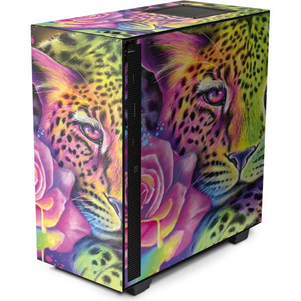 Neon Rainbow Cheetah with Rose NZXT H510 Compact ATX Mid-Tower Case ...