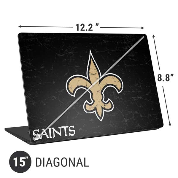 New Orleans Saints Distressed Universal 15-inch Laptop Skin | Skinit