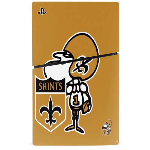 NFL New Orleans Saints Retro Logo Skin for PS5 Slim Disk Bundle - Skinit