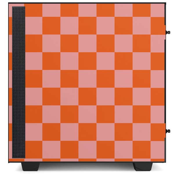 Orange Checkered NZXT H510 Compact ATX Mid-Tower Case Skin – Skinit
