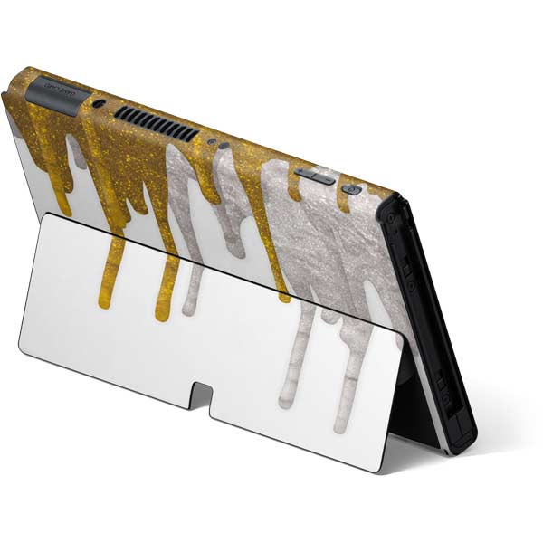 Paint Splatter Gold Nintendo Switch OLED (2021) Bundle Skin | Skinit