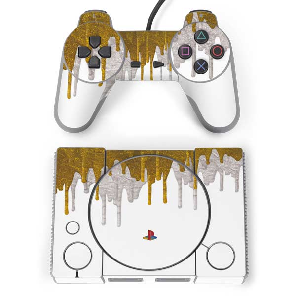 Paint Splatter Gold Sony PlayStation Skin | Art – Skinit