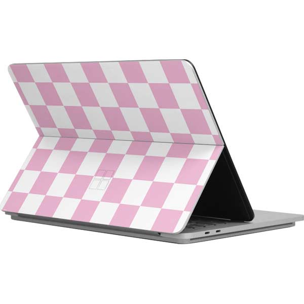 Pink and White Checkerboard Surface Laptop Studio Skin | Skinit