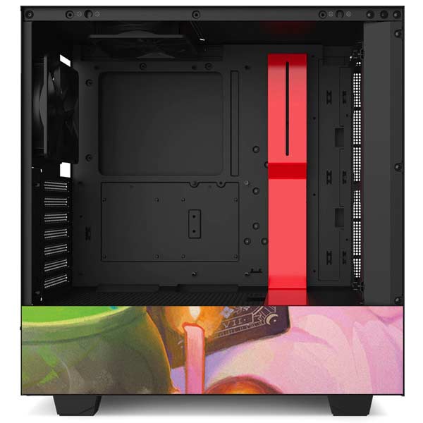 Pink Anime Witch Girls in Library with Cats NZXT H510 Compact ATX Mid ...