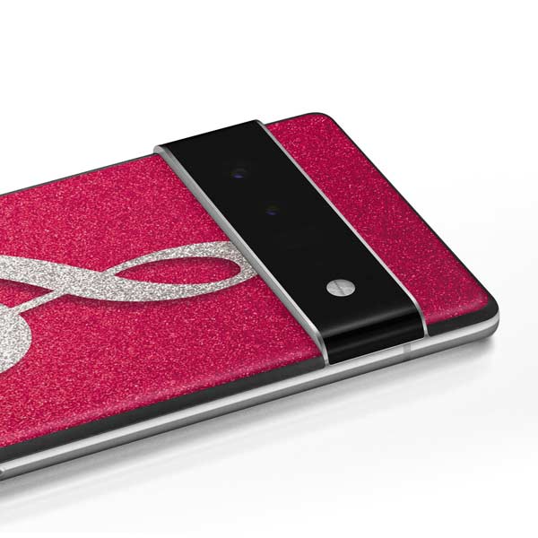 Pink Glitter Music Note Skin for Google Pixel 6 | Skinit