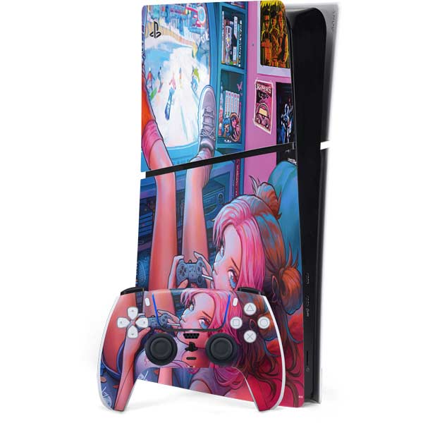 Pink Hair Anime Gamer Girl by Ivy Dolamore PS5 Slim Digital Edition ...