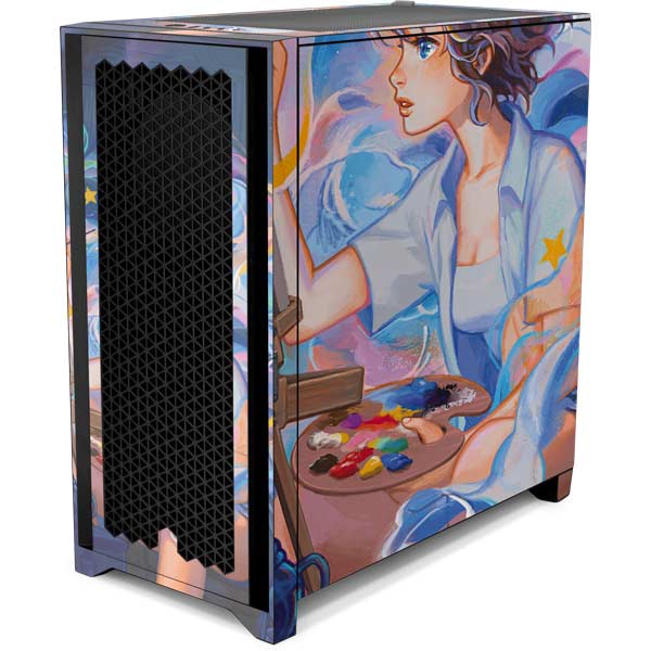 Rainbow Anime Artist Painter Corsair 4000D Tempered Glass Mid-Tower ATX ...