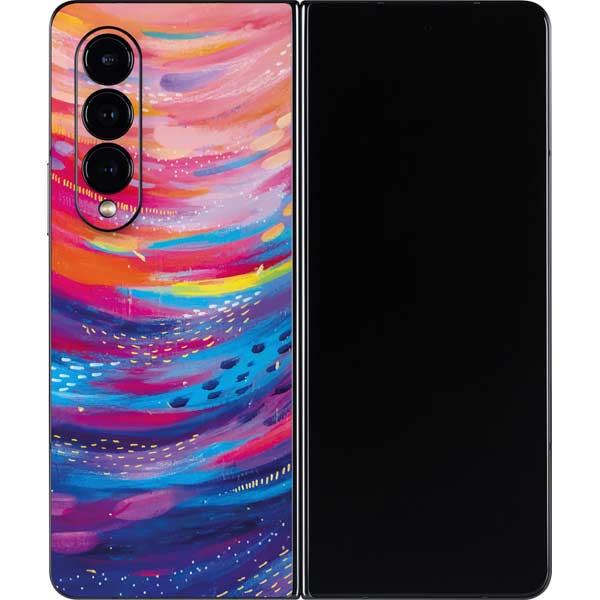Rainbow Wave Brush Stroke Galaxy Z Fold4 5G Skin | Decals | Skinit