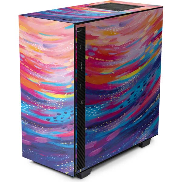 Rainbow Wave Brush Stroke NZXT H510 Compact ATX Mid-Tower Case Skin ...