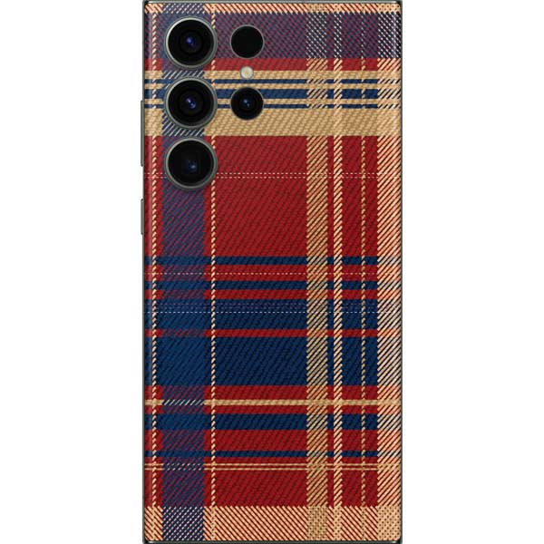 Red and Blue Plaid Galaxy S23 Ultra Skin | Skinit
