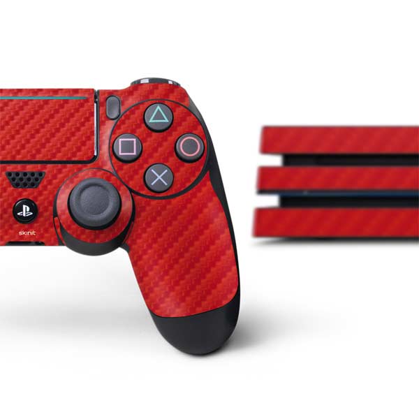 Red Carbon Fiber Specialty Material PS4 Pro Bundle Skin – Skinit