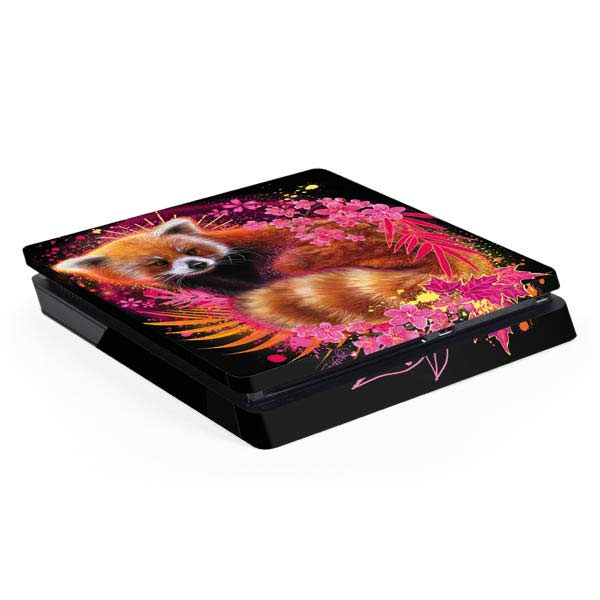 Red Panda with Flowers by Sheena Pike Sony PlayStation Skin | Art – Skinit