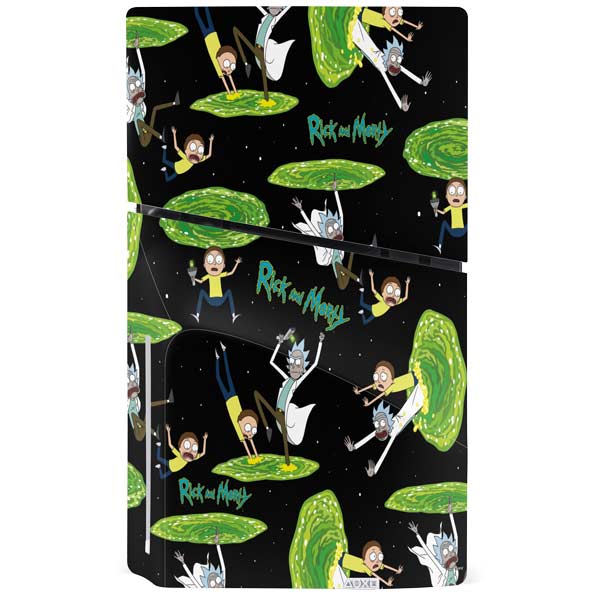 Adult Swim Rick and Morty Portal Pattern Skin for PS5 Slim Disk Console ...