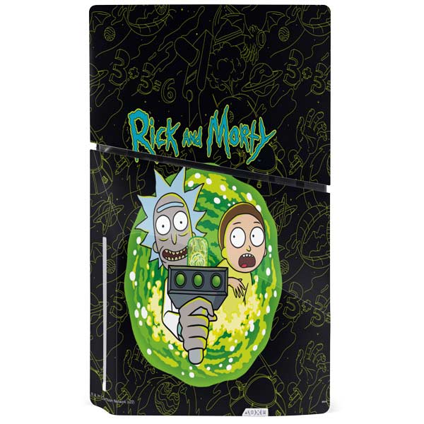 Adult Swim Rick and Morty Portal Travel Skin for PS5 Slim Disk Bundle ...