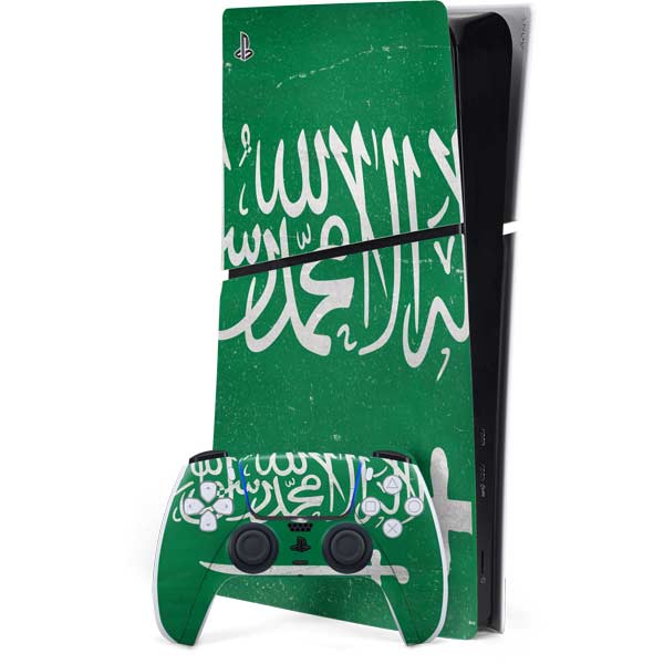 Saudi Arabia Flag Distressed PS5 Slim Digital Edition Console ...