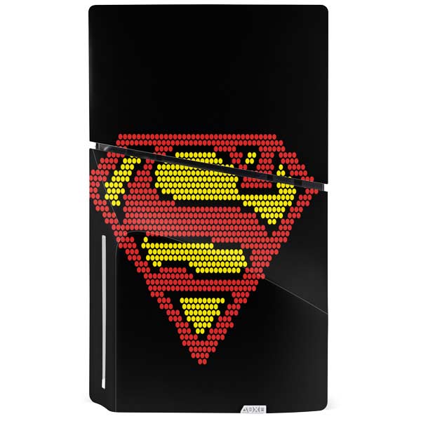 DC Comics Superman Logo Pixels Skin for PS5 Slim Disk Bundle - Skinit