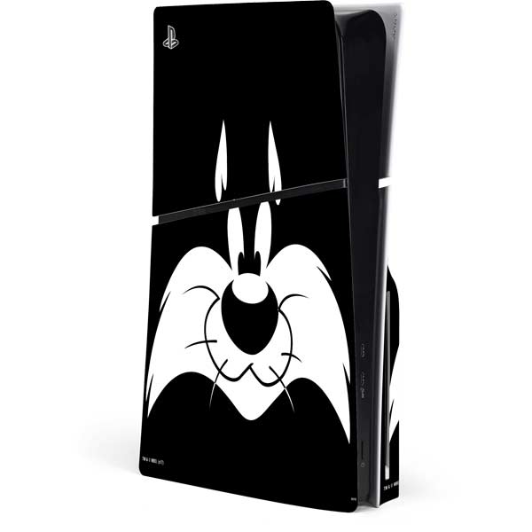 Looney Tunes Sylvester the Cat Black and White Skin for PS5 Slim Disk ...