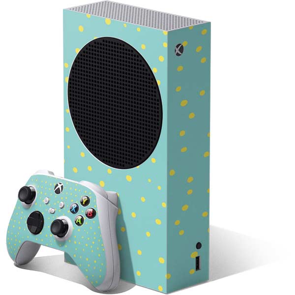 Xbox Series S Skins | Teal and Yellow Polka Dots Design | Skinit.com