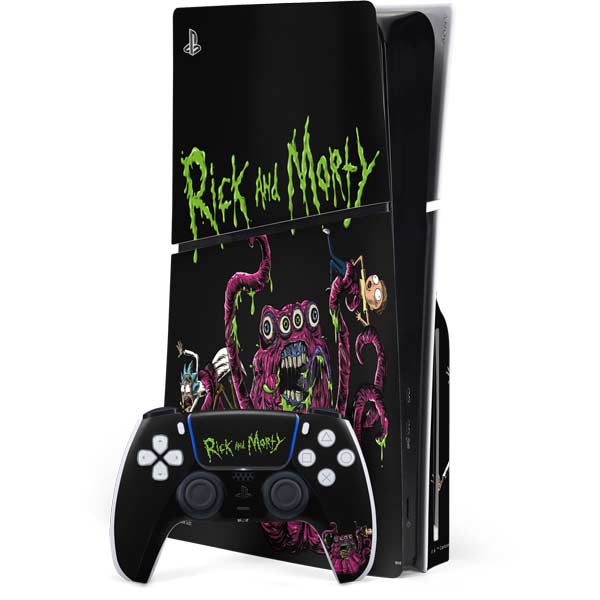 Adult Swim Rick and Morty Tentacle Attack Skin for PS5 Slim Disk Bundle ...