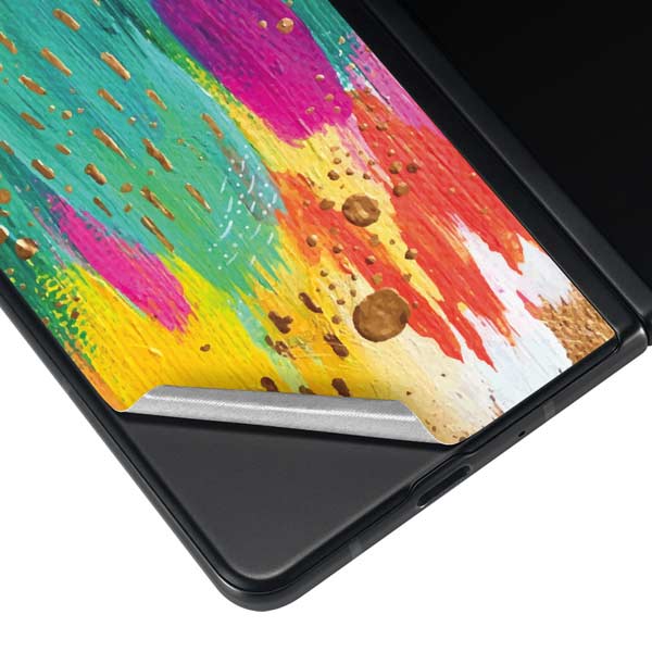 Turquoise Brush Stroke Galaxy Z Fold4 5G Skin | Decals | Skinit