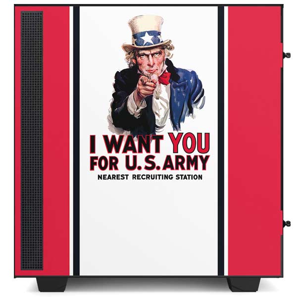 Uncle Sam Vintage War Poster NZXT H510 Compact ATX Mid-Tower Case Skin ...